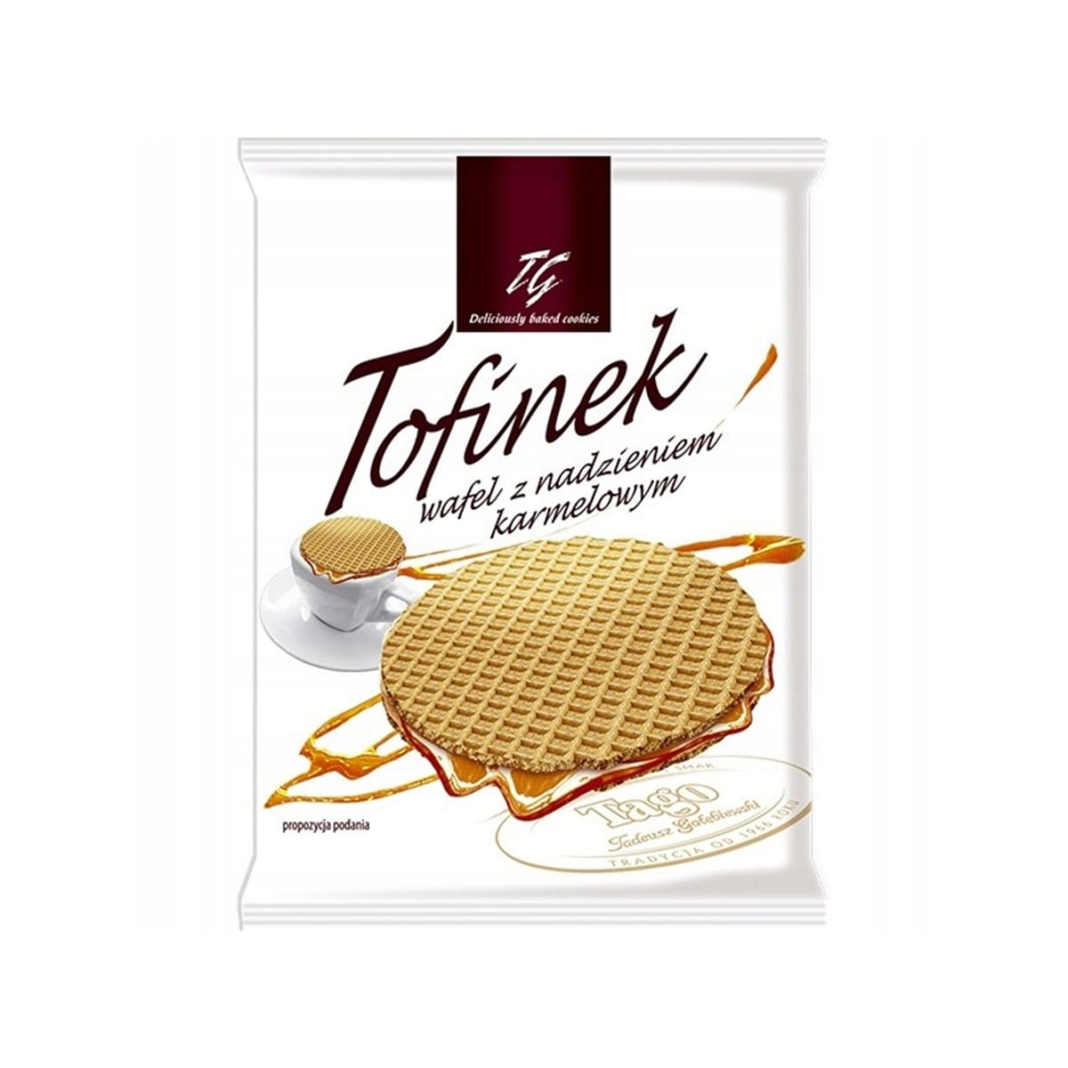 Tago Tofinek Wafel z nadzieniem karmelowym 40 g - eMaja24
